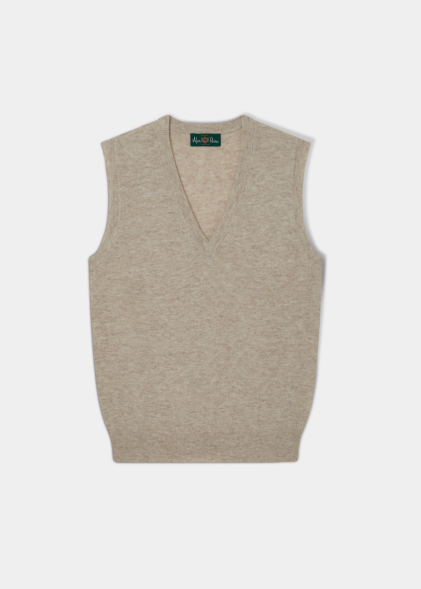 Erin Luxury Vee Neck Fair Isle Tank Top in Porridge – Alan Paine